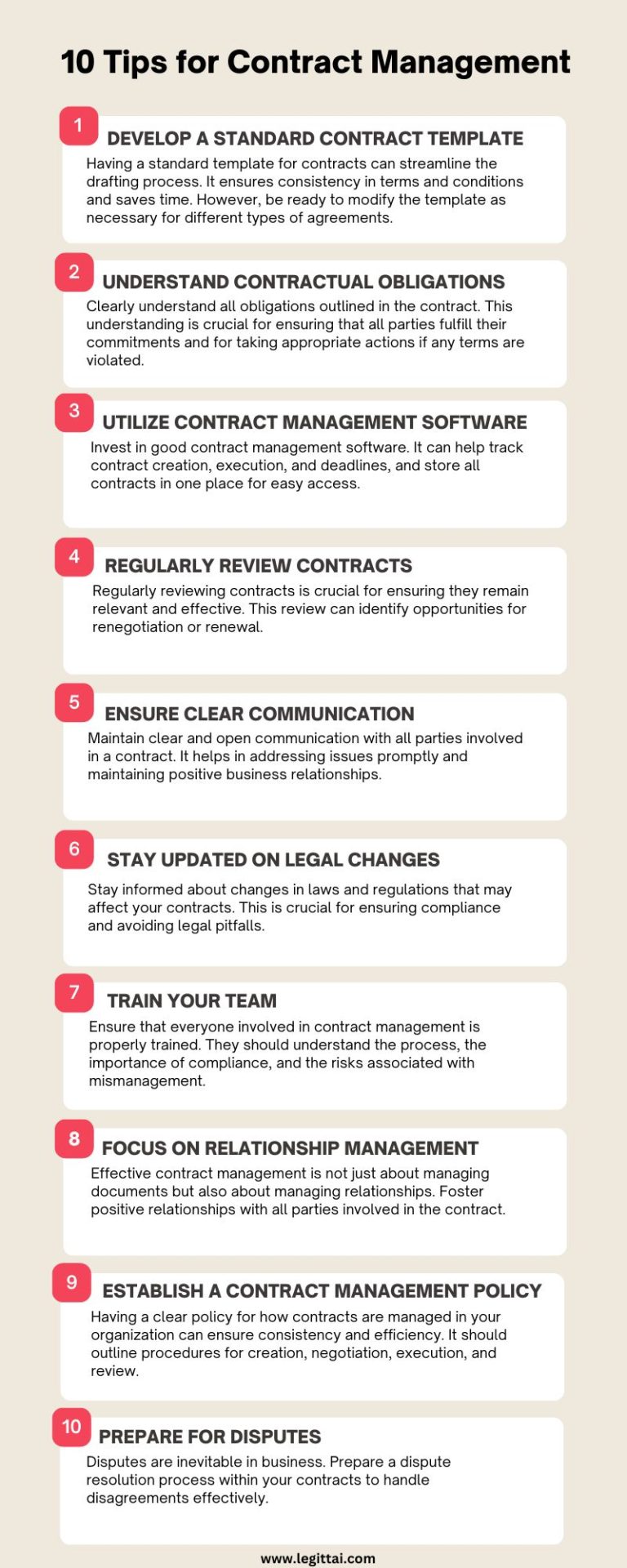 10 Tips for Contract Management | Legitt AI